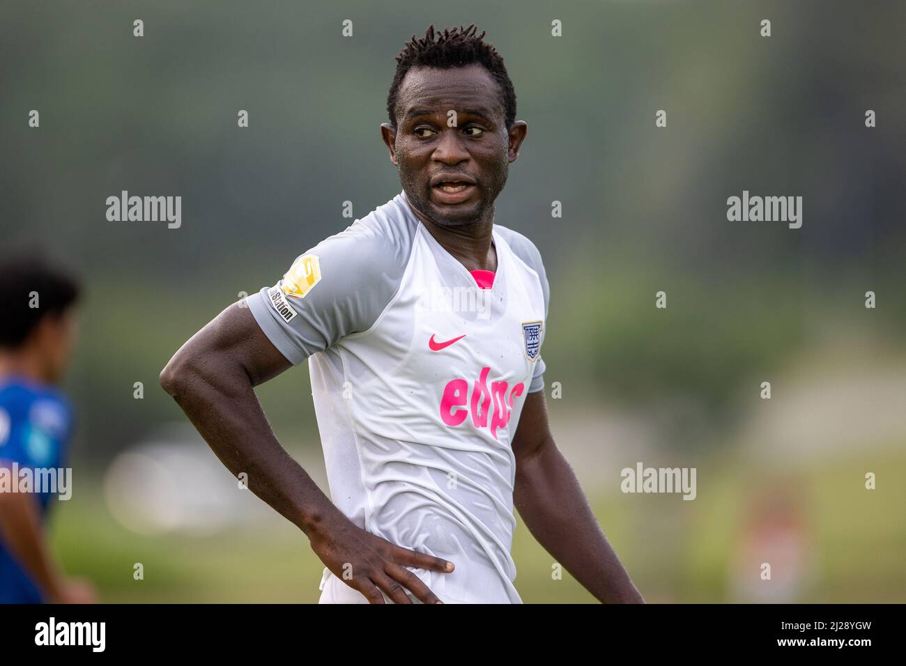 SRIRACHA CITY, THAILAND - MARCH 30: Alex Akande of Kitchee SC during ...