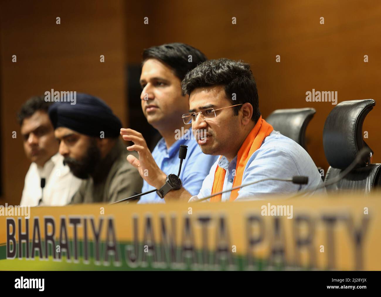 New Delhi, India. 30th Mar, 2022. NEW DELHI, INDIA - MARCH 30: Bharatiya Janata Yuva Morcha ...