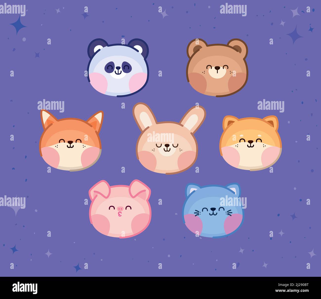kawaii animals group Stock Vector Image & Art - Alamy
