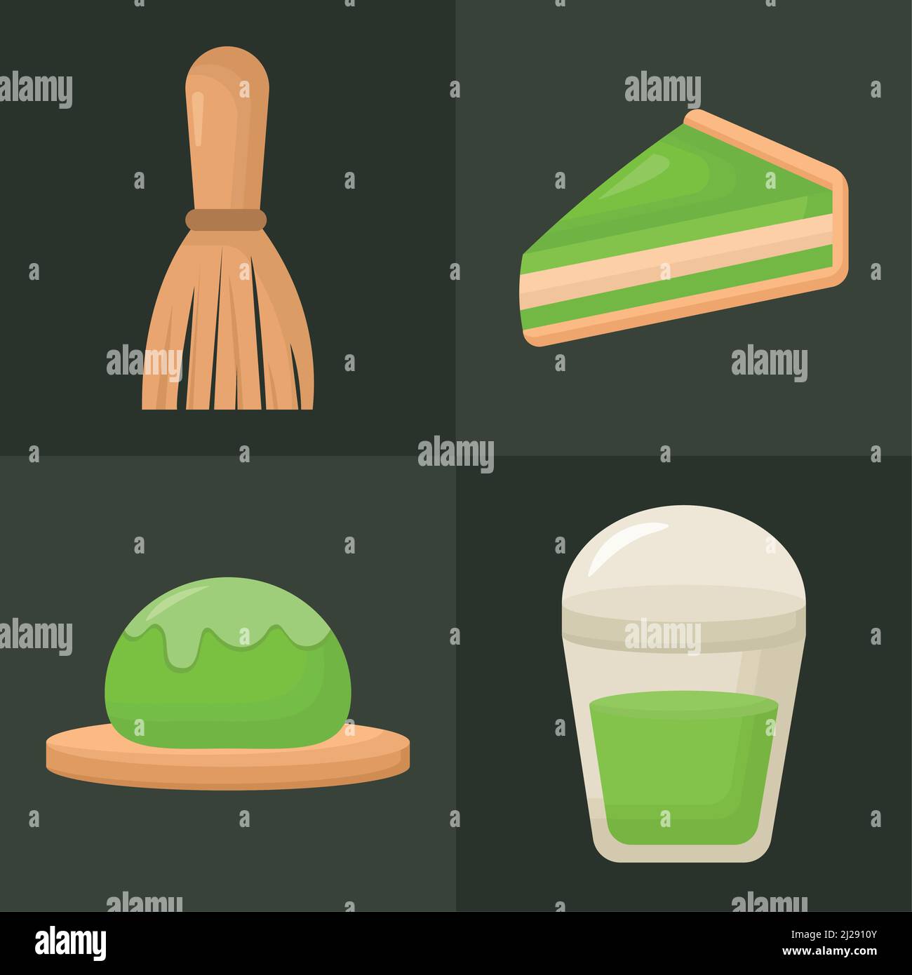 four matcha icons Stock Vector Image & Art - Alamy