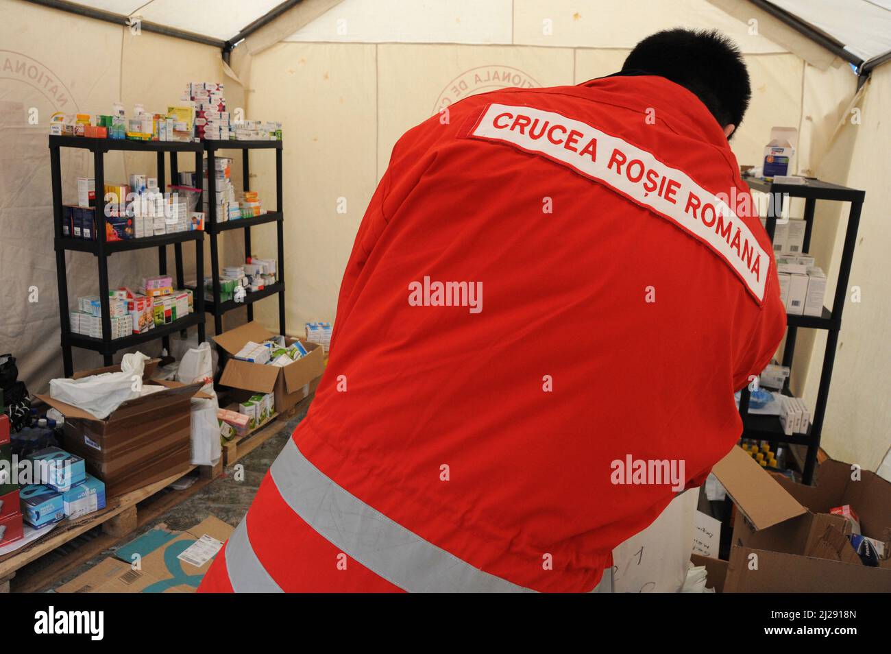 Isaccea border post - romania. refugees welcome ukraine Stock Photo - Alamy