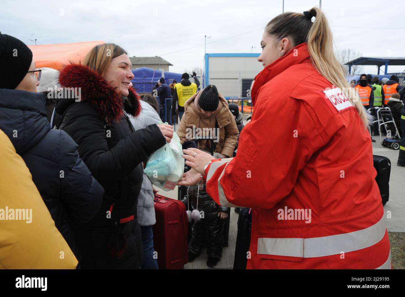 Isaccea border post - romania. refugees welcome ukraine Stock Photo - Alamy