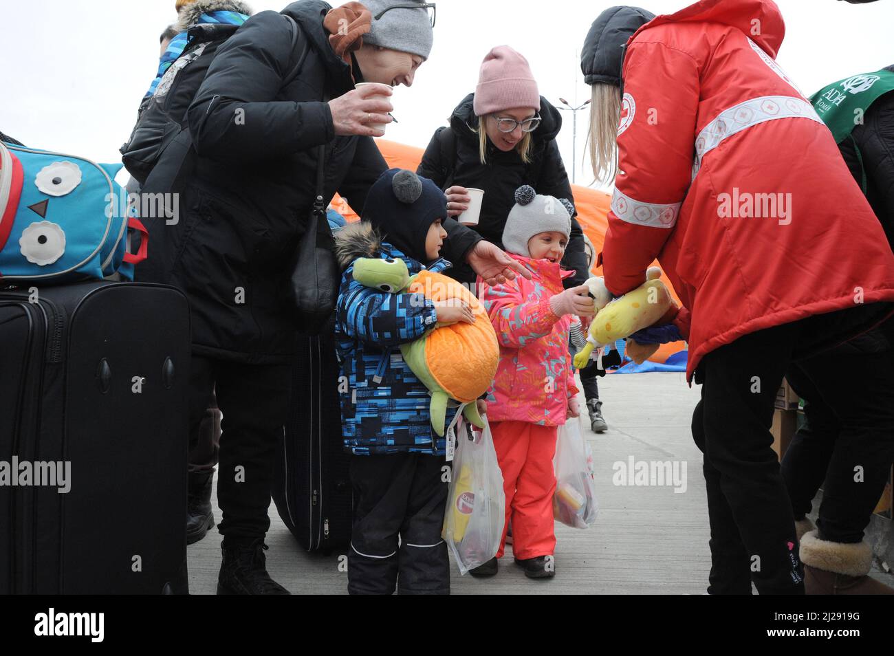 Isaccea border post - romania. refugees welcome ukraine Stock Photo - Alamy