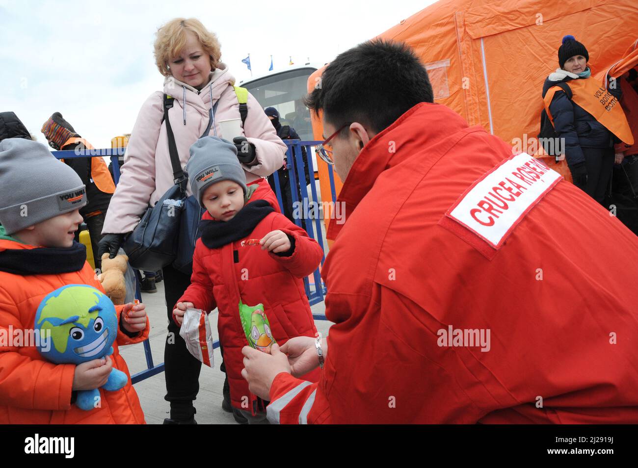 Isaccea border post - romania. refugees welcome ukraine Stock Photo - Alamy