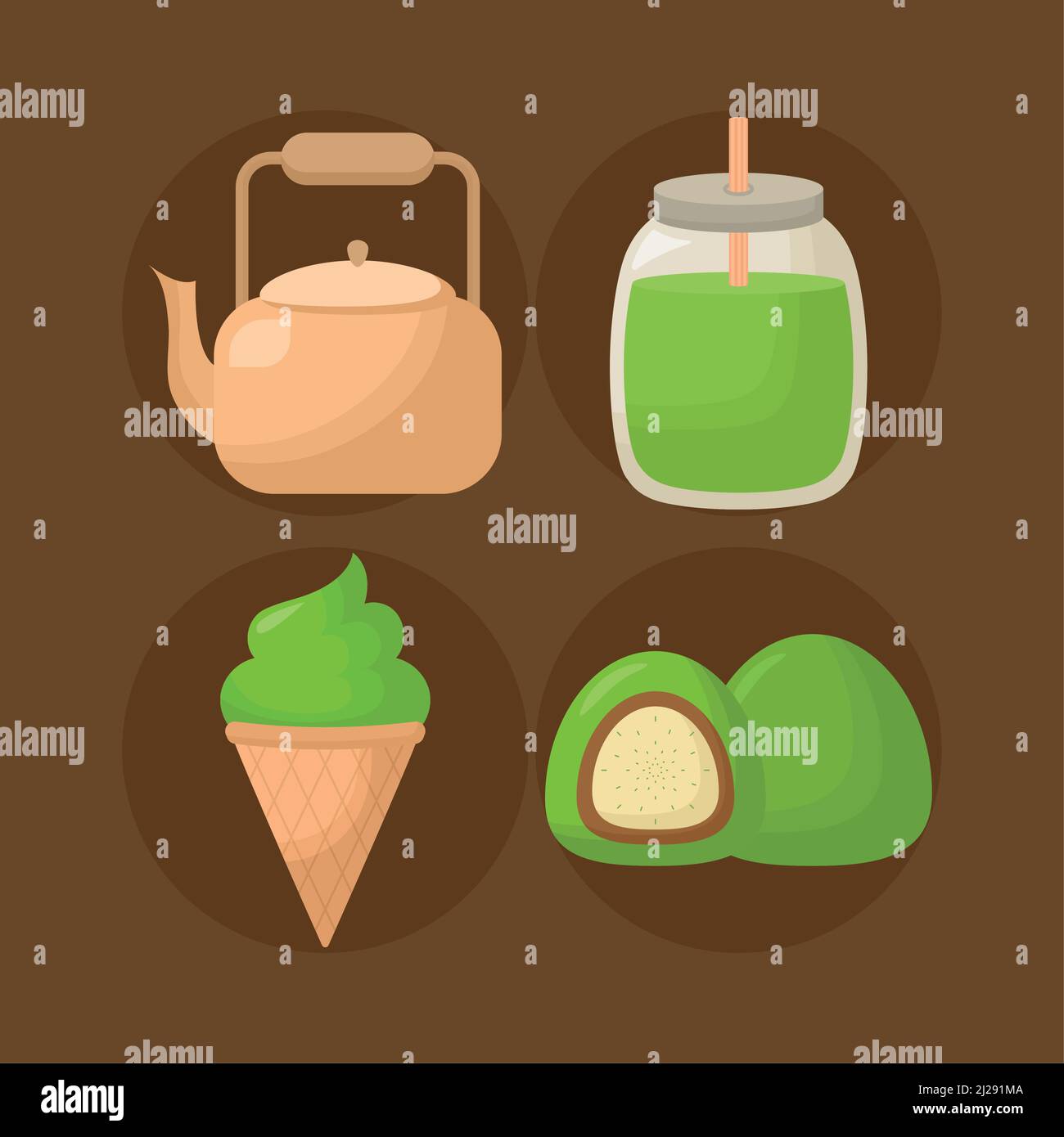 Green matcha ice tea Stock Vector Images - Alamy