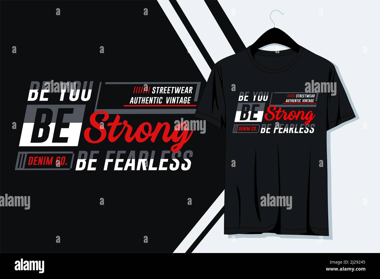 Typography design be strong vector illustration to print on t-shirts ...