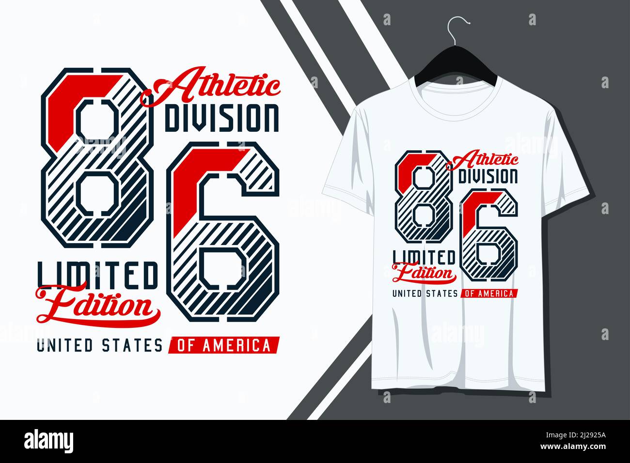 Typography sport number 86 vector illustration to print on t-shirts ...