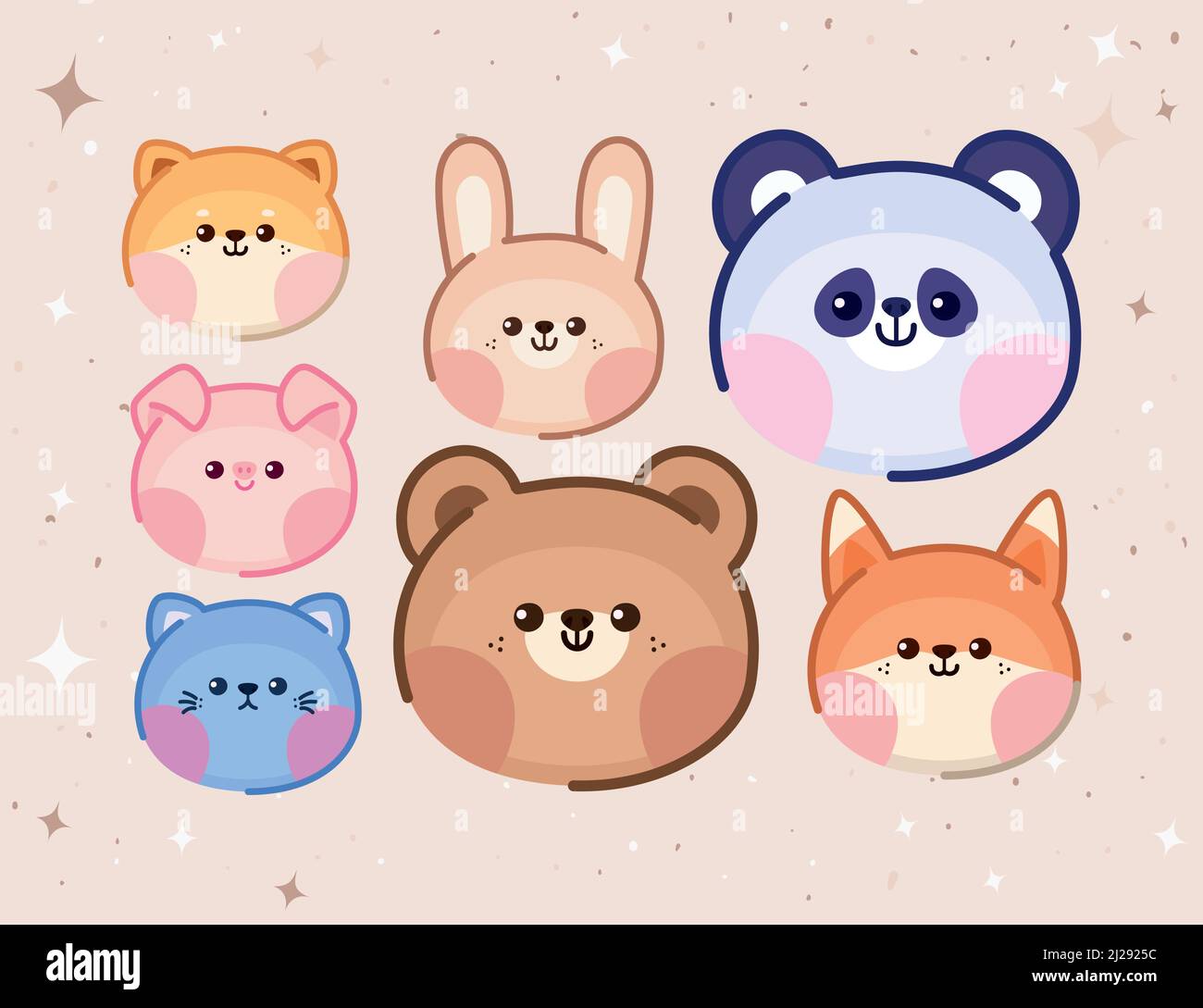 cute animals group Stock Vector Image & Art - Alamy
