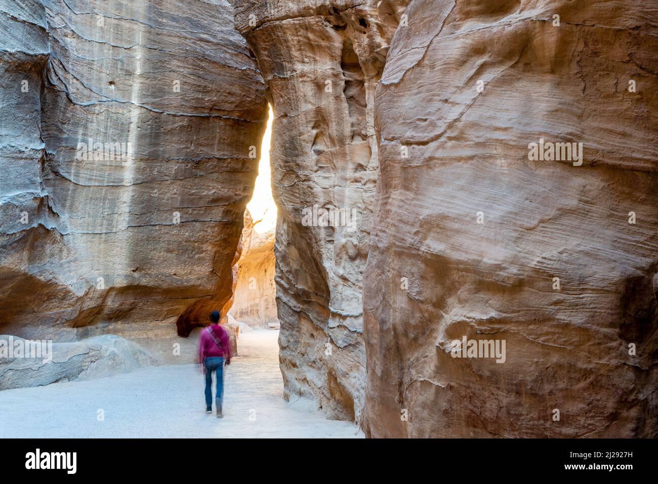 The Siq (Al Siq), A Narrow Gorge That Leads To Petra, Petra, Jordan ...
