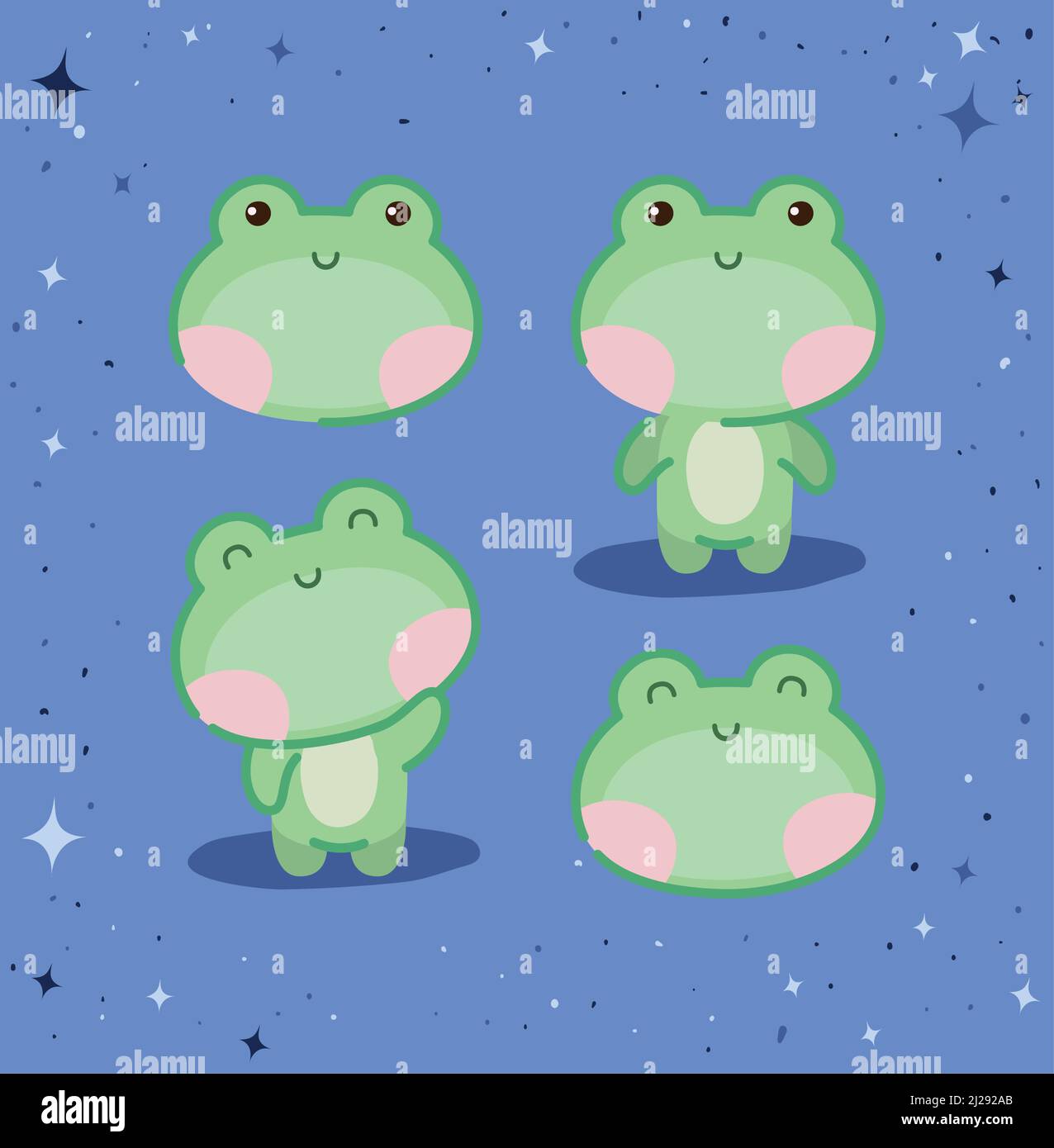 four frogs set Stock Vector Image & Art - Alamy