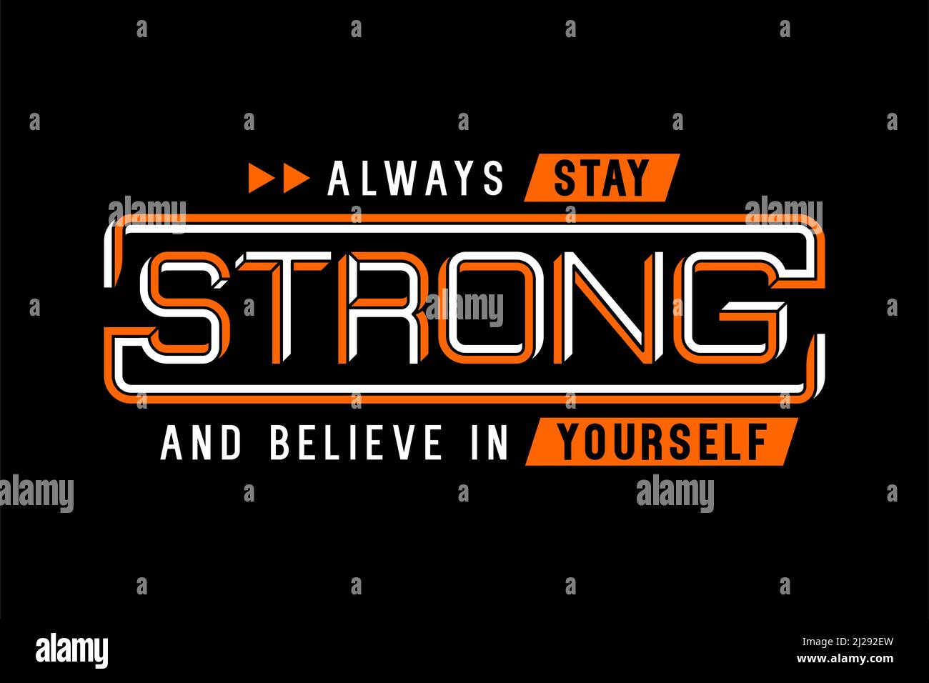 Typography strong vector illustration to print on t-shirts front view ...