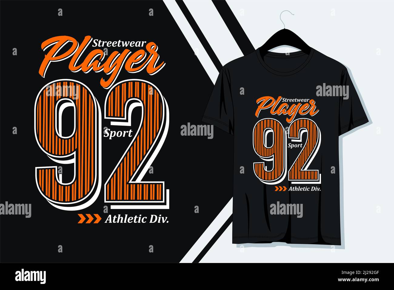 Typography player number 92 vector illustration to print on t-shirts ...