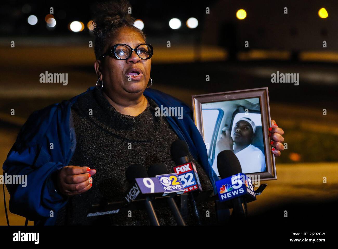 March 30, 2022: Bertha Purnell holds a photo of her son, Maurice ...