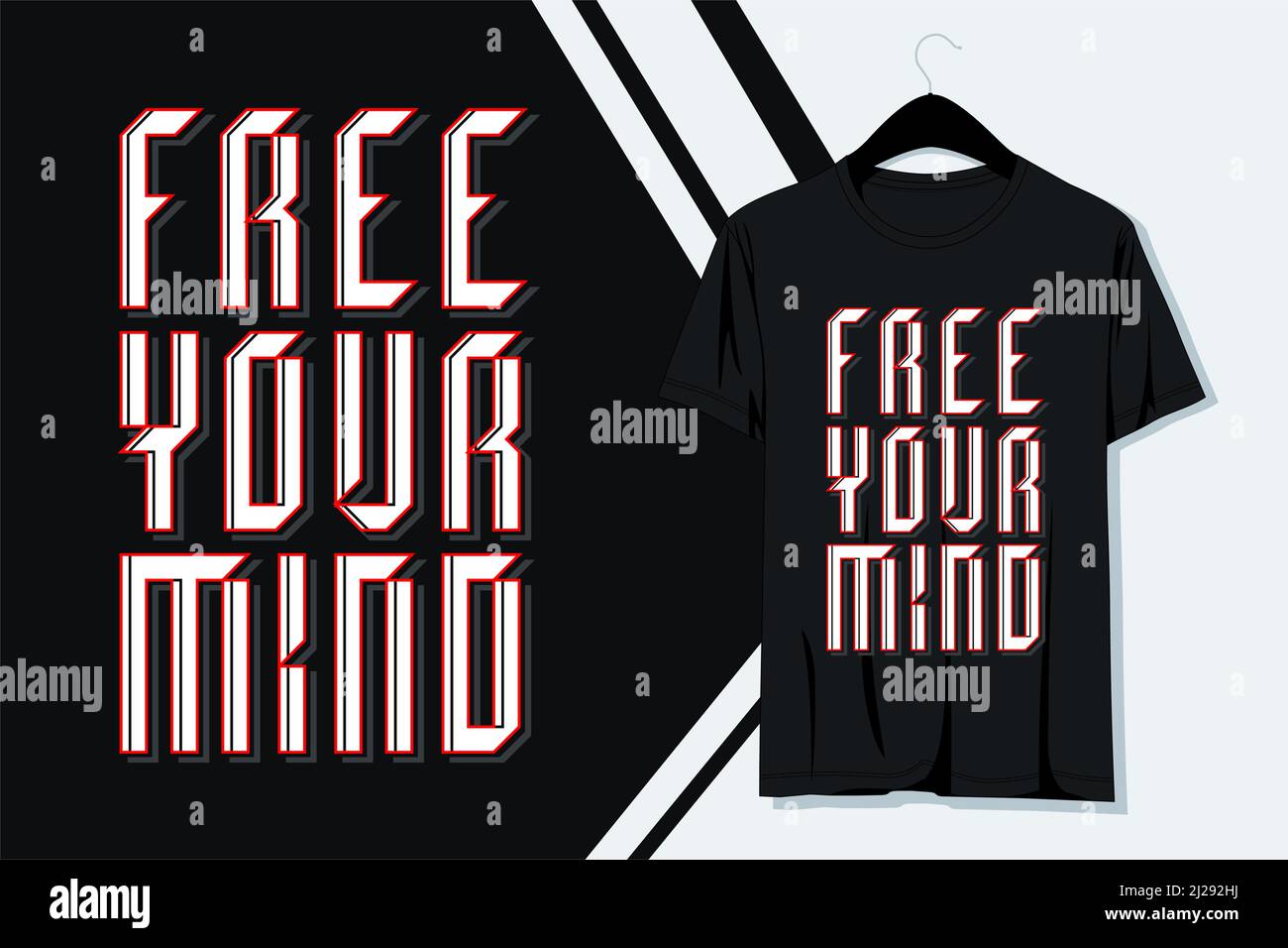 Free your mind typography vector illustration to print on t-shirts ...