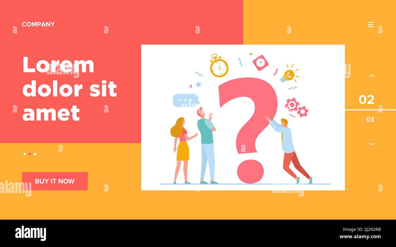 People searching solutions and asking for help. Men and women ...