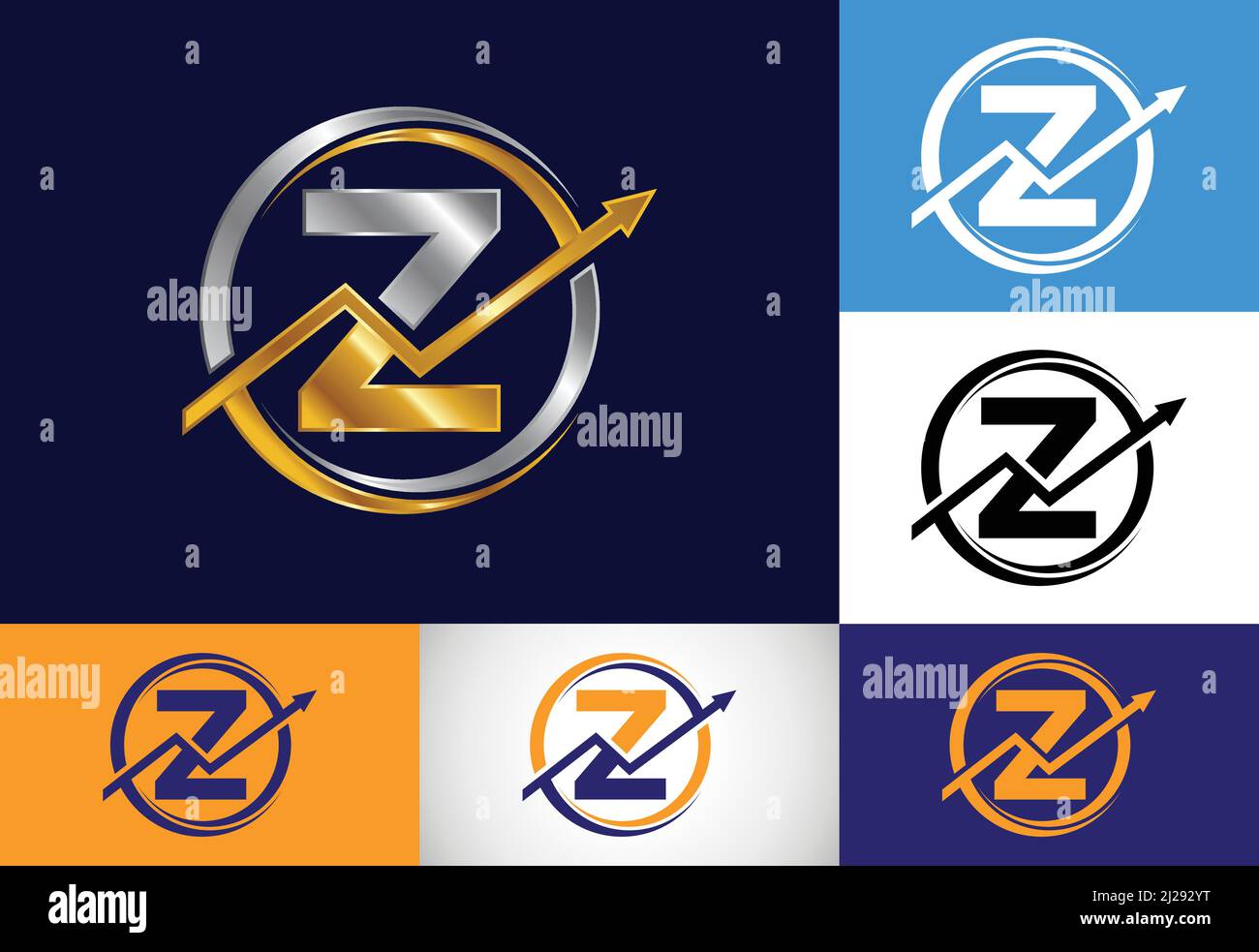 Initial Z monogram alphabet symbol design incorporated with the arrow ...