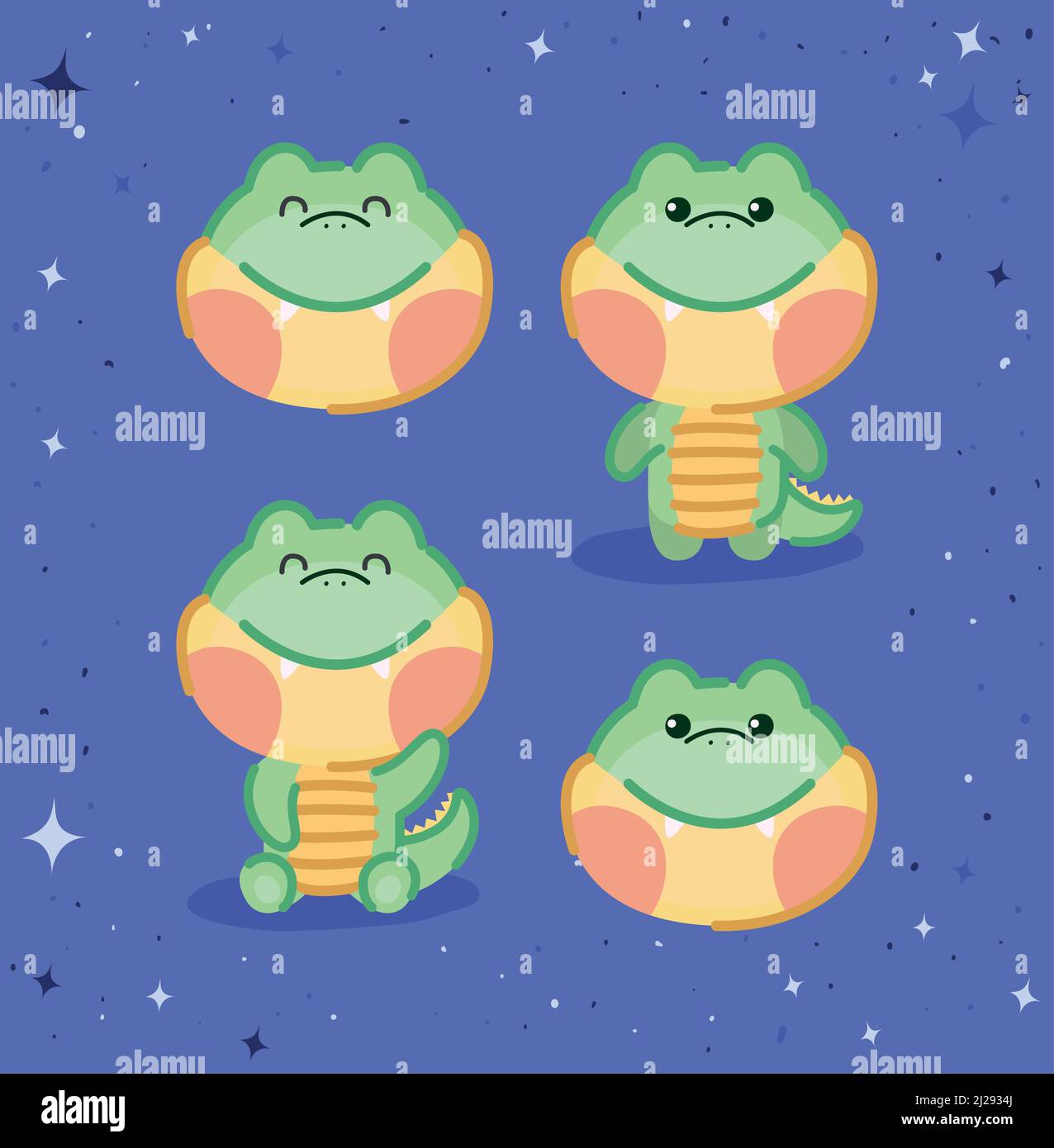 four crocodiles set Stock Vector Image & Art - Alamy