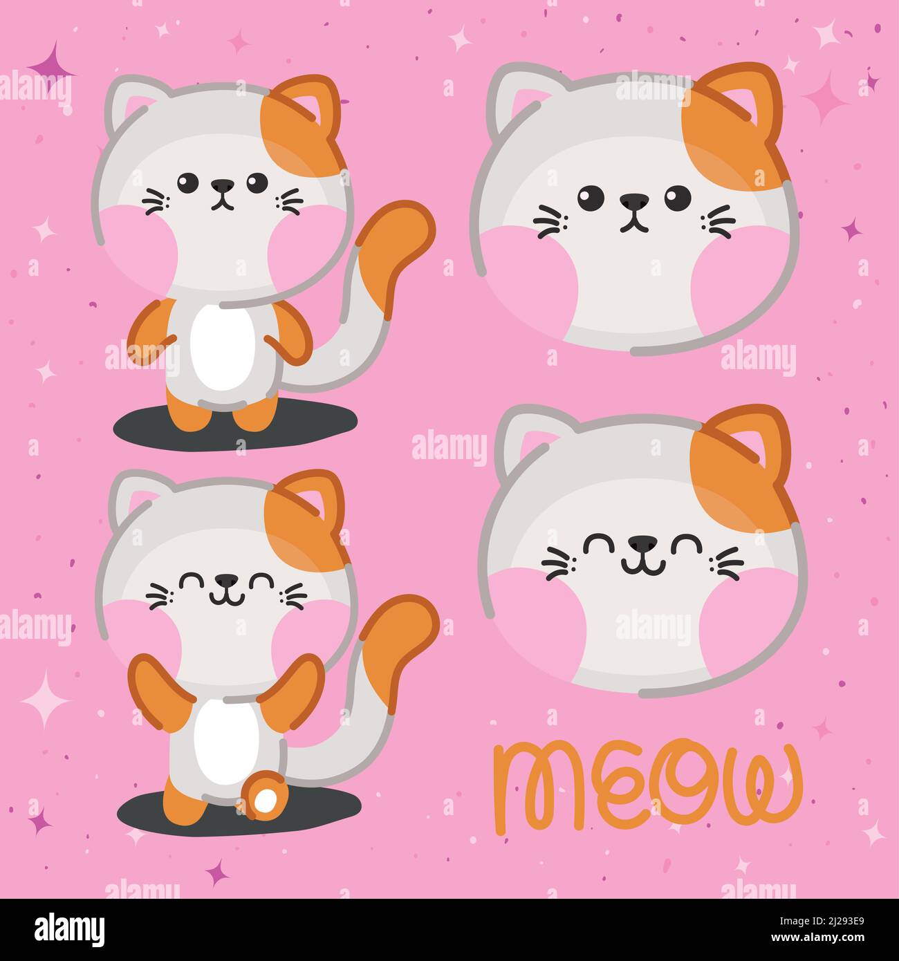 Four cats domestic Stock Vector Images - Alamy