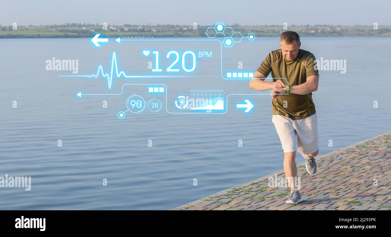 Man running heart pulse hi-res stock photography and images - Alamy