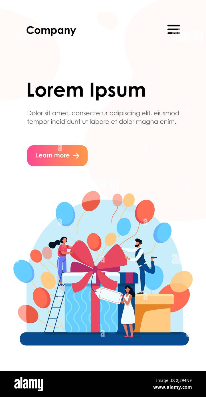 Friends celebrating birthday, packing gifts. People standing at present ...