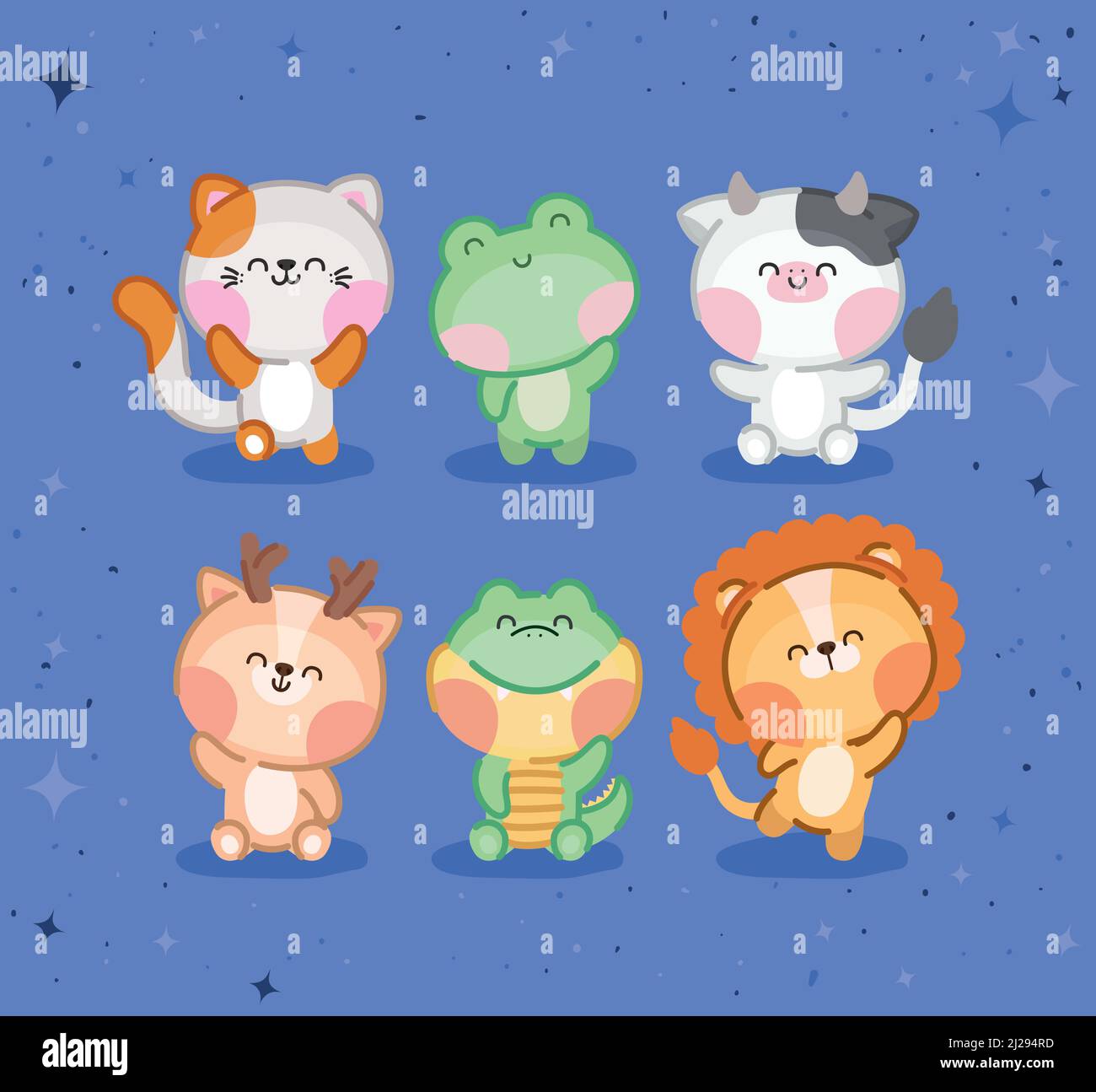 six kawaii pets Stock Vector Image & Art - Alamy