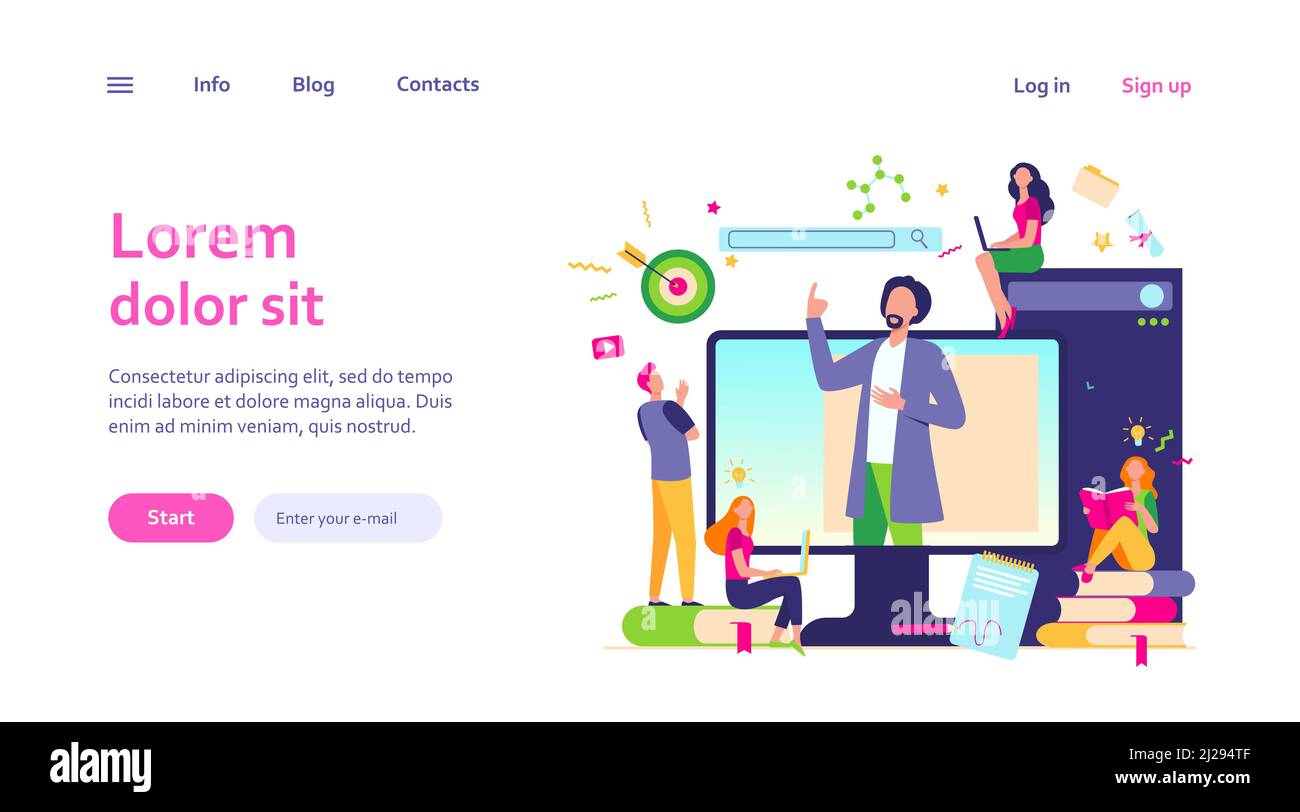 Students laptop lecture Stock Vector Images - Alamy