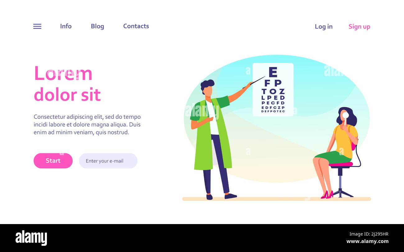 Optician eye test cartoon hi-res stock photography and images - Alamy