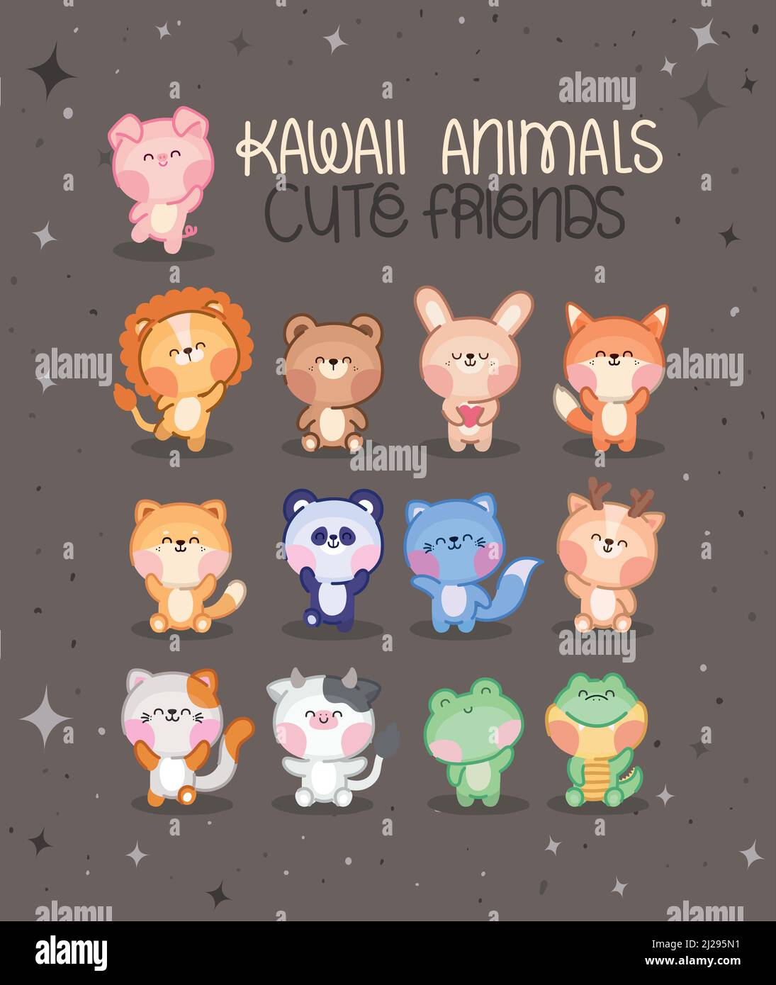 set of kawaii animals Stock Vector Image & Art - Alamy