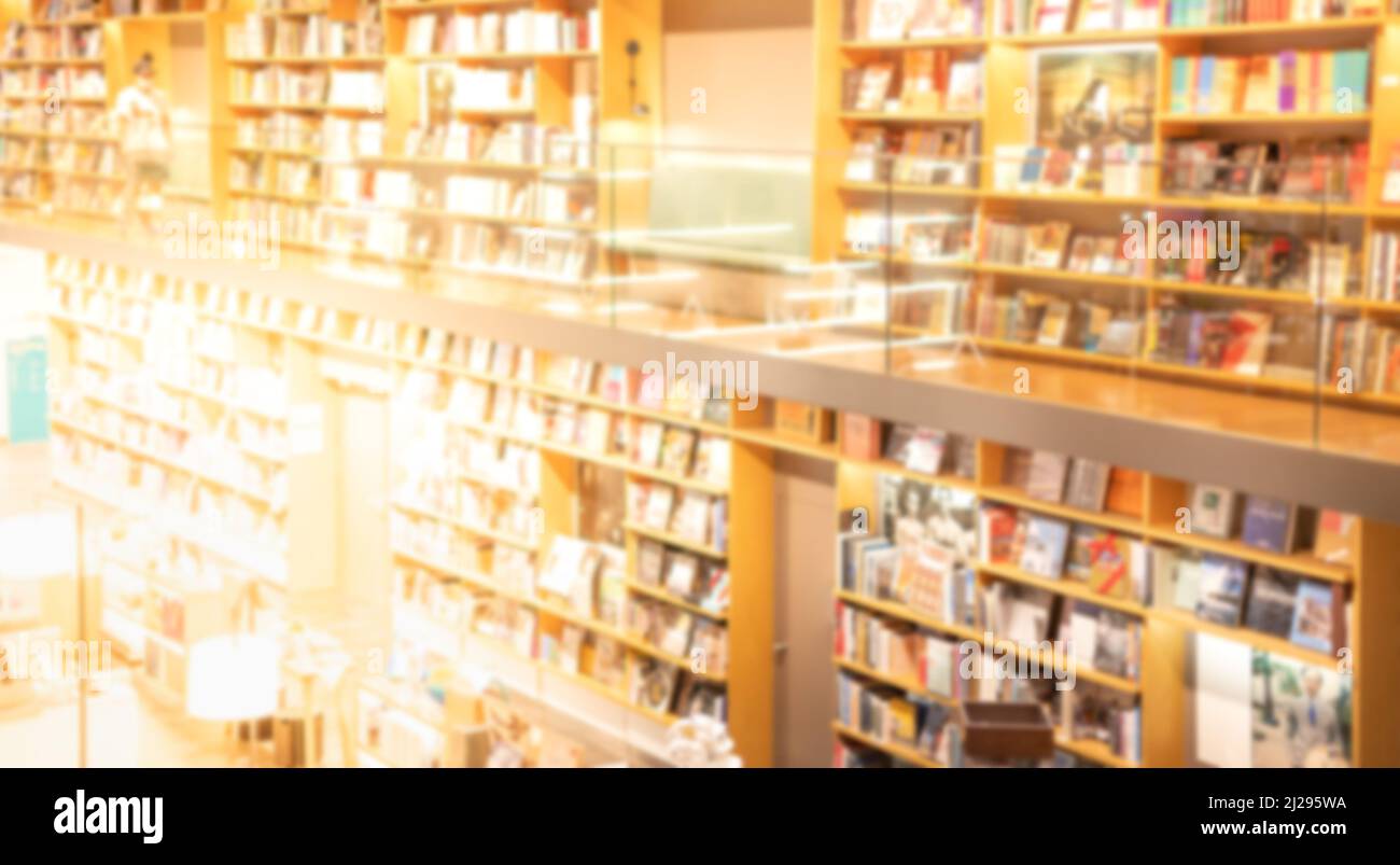 Abstract blurred empty of picture library background. Library resources ...