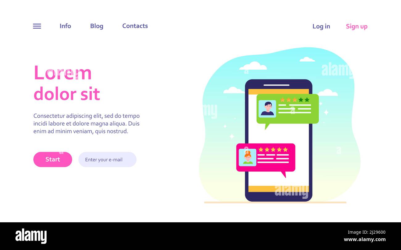 Online chat interface. Smart phone screen with users dialog bubbles ...