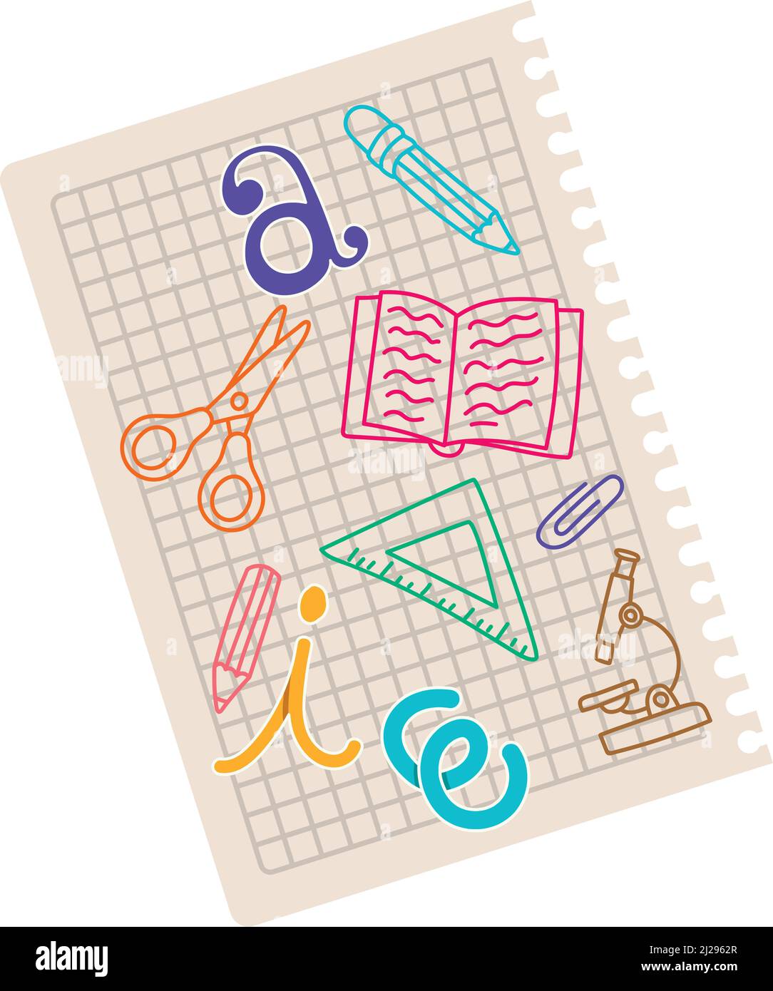 paper sheet with draws Stock Vector Image & Art - Alamy