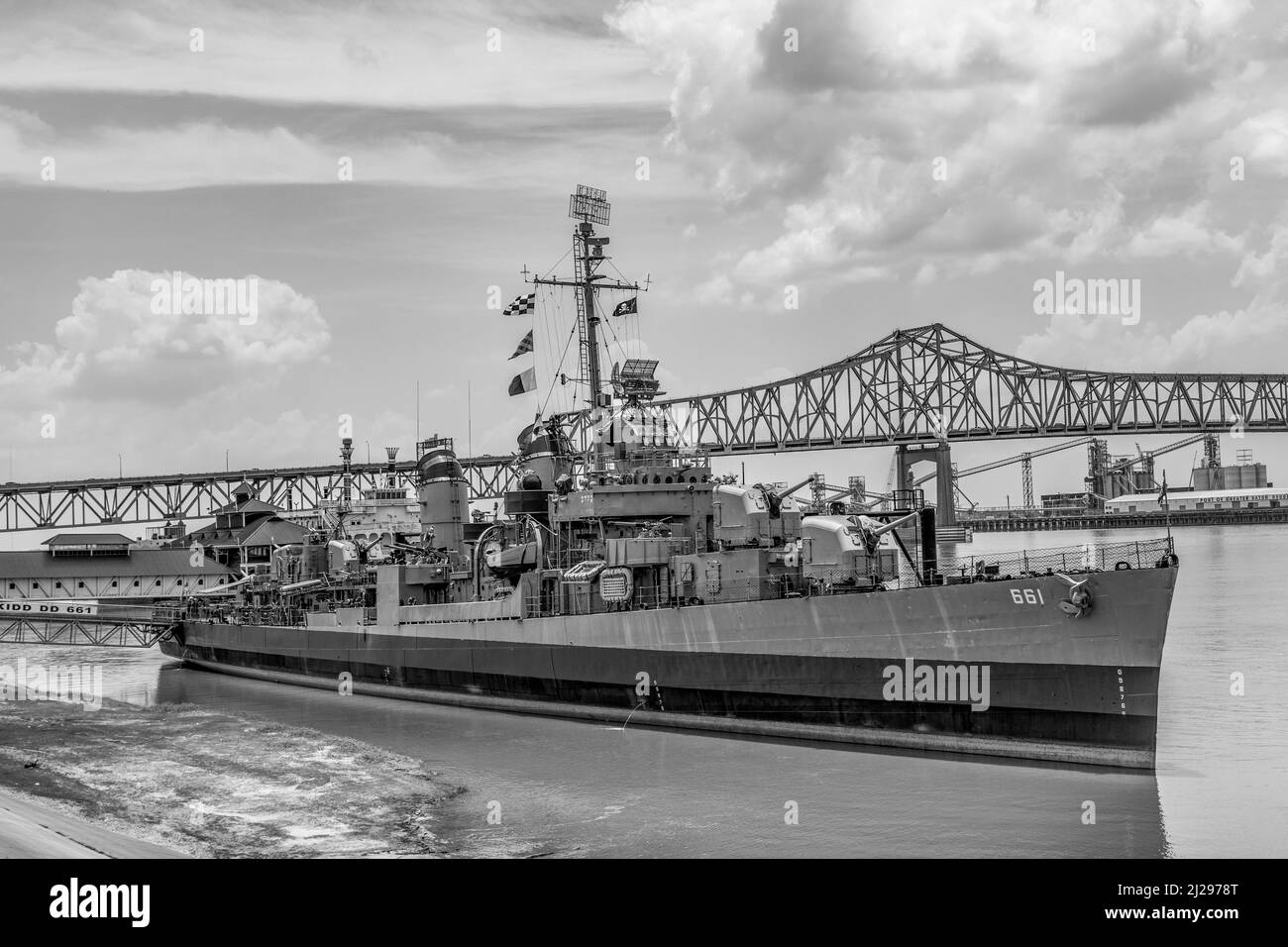 BATON ROUGE, USA - JULY 13, 2013: USS Kidd serves as museum in Baton ...