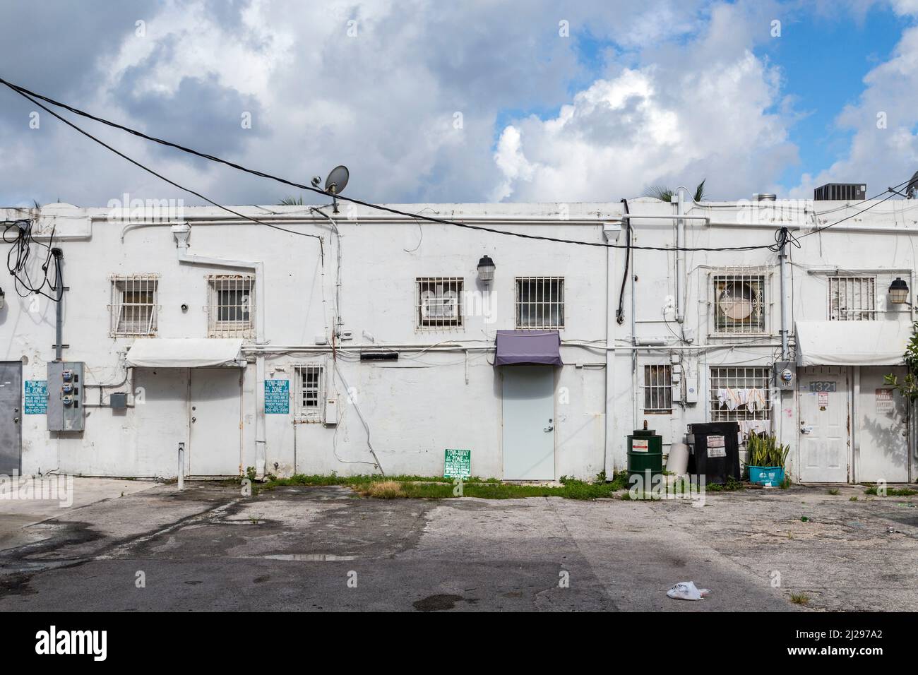 Mimi Beach, USA - August 5, 2013: small street with old buildings in ...