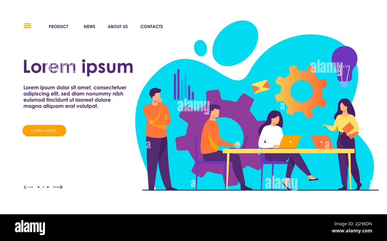 Company employees planning task and brainstorming flat vector ...