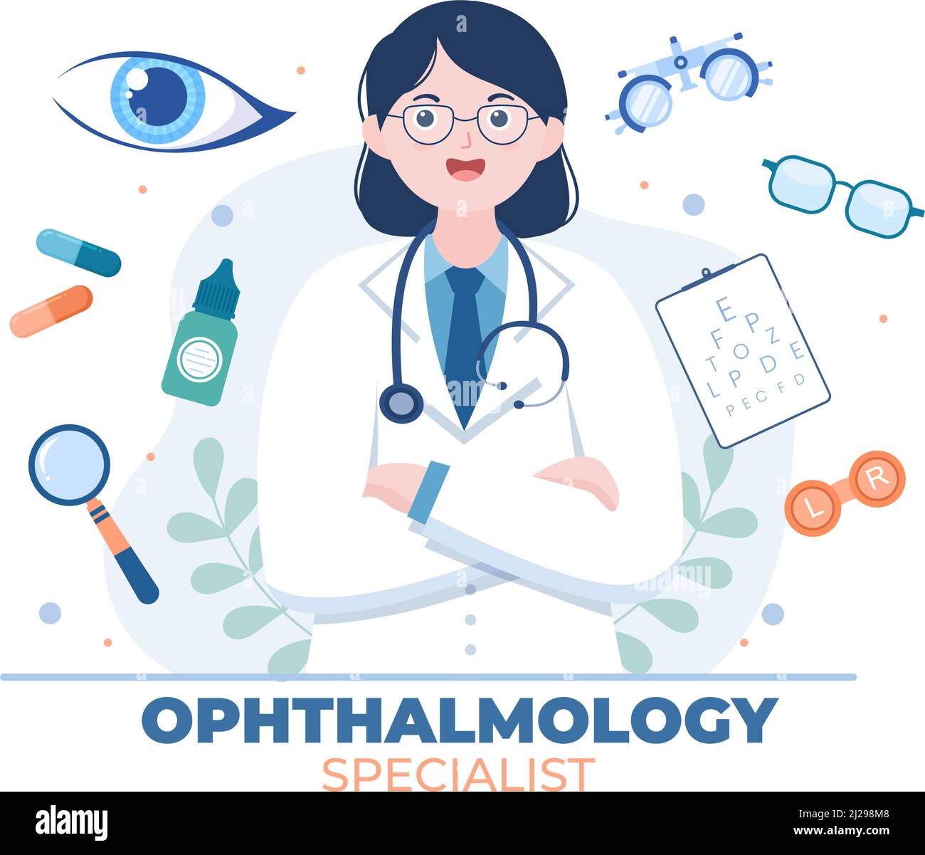 Ophthalmology of Checks Patient Sight, Optical Eyes Test, Spectacles ...