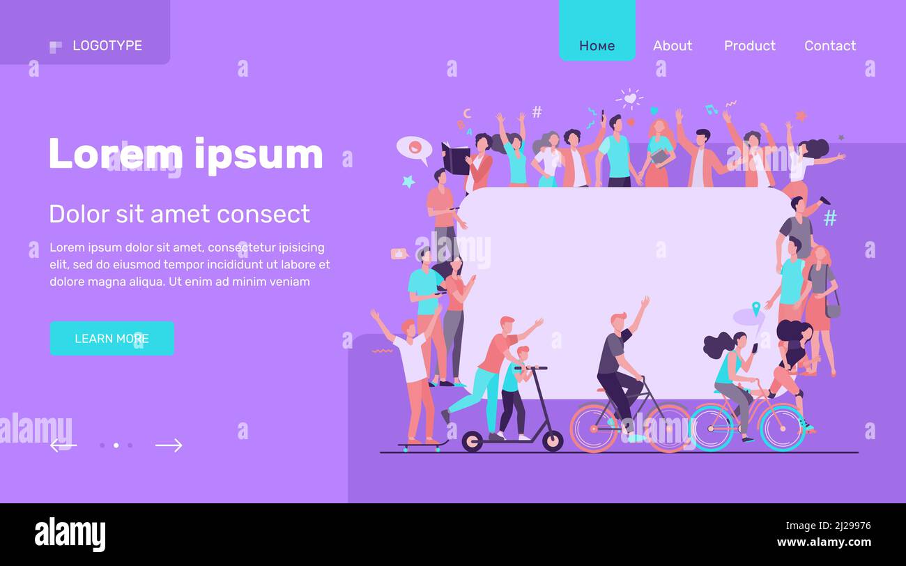 Different multicultural people in crowd flat vector illustration ...