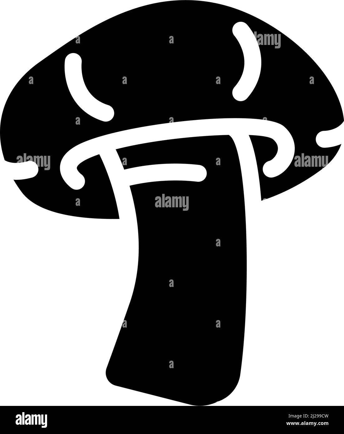 shitake mushroom glyph icon vector illustration Stock Vector Image ...