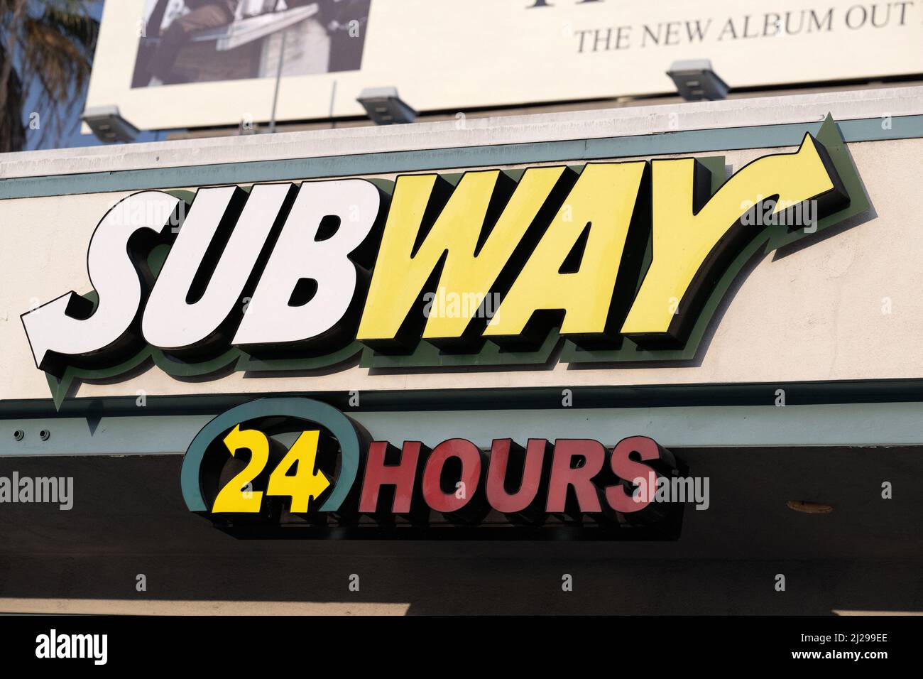 A shop sign of SUBWAY, on March 28 2022 in Los Angeles CA, USA. Photo ...