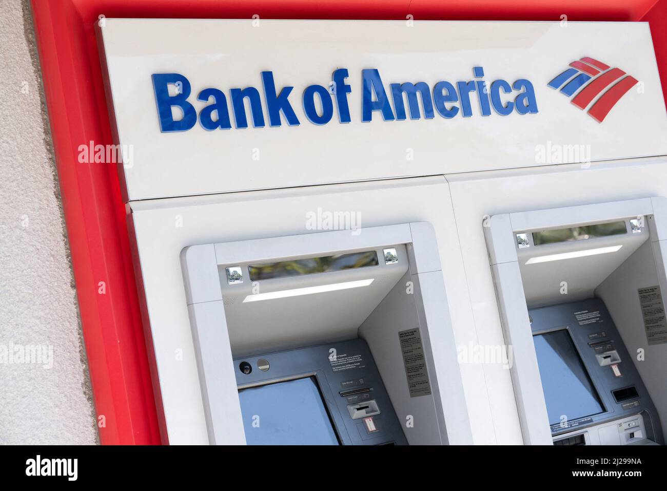 A shop sign of Bank of America, on March 28 2022 in Los Angeles CA, USA ...