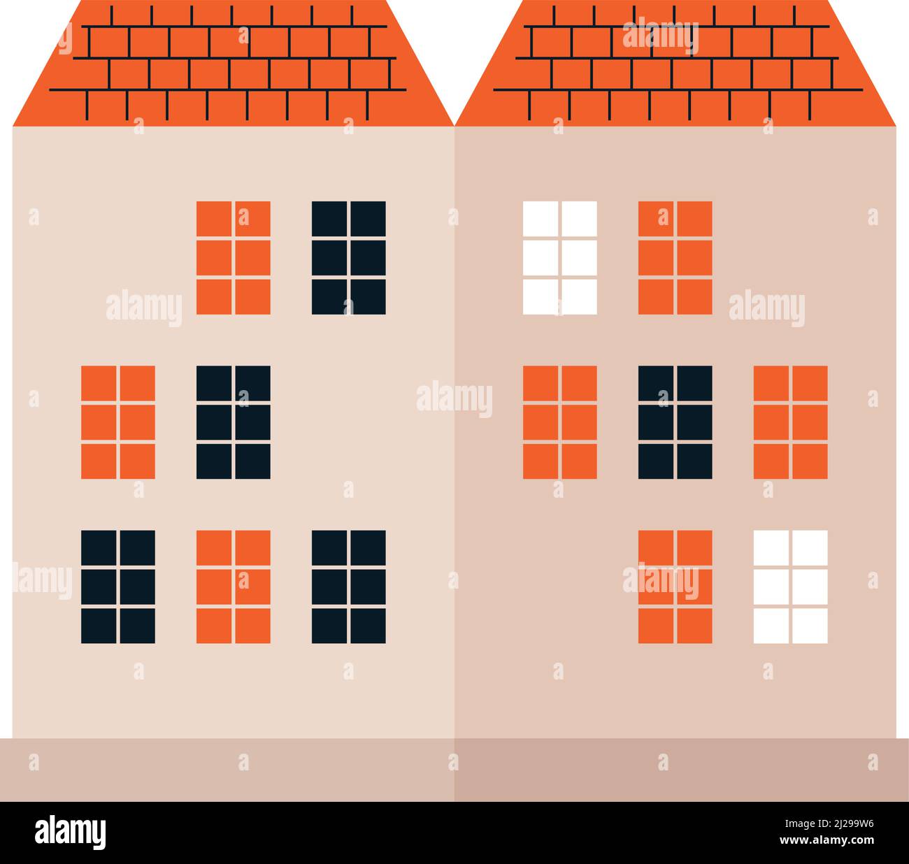 orange house illustration Stock Vector Image & Art - Alamy