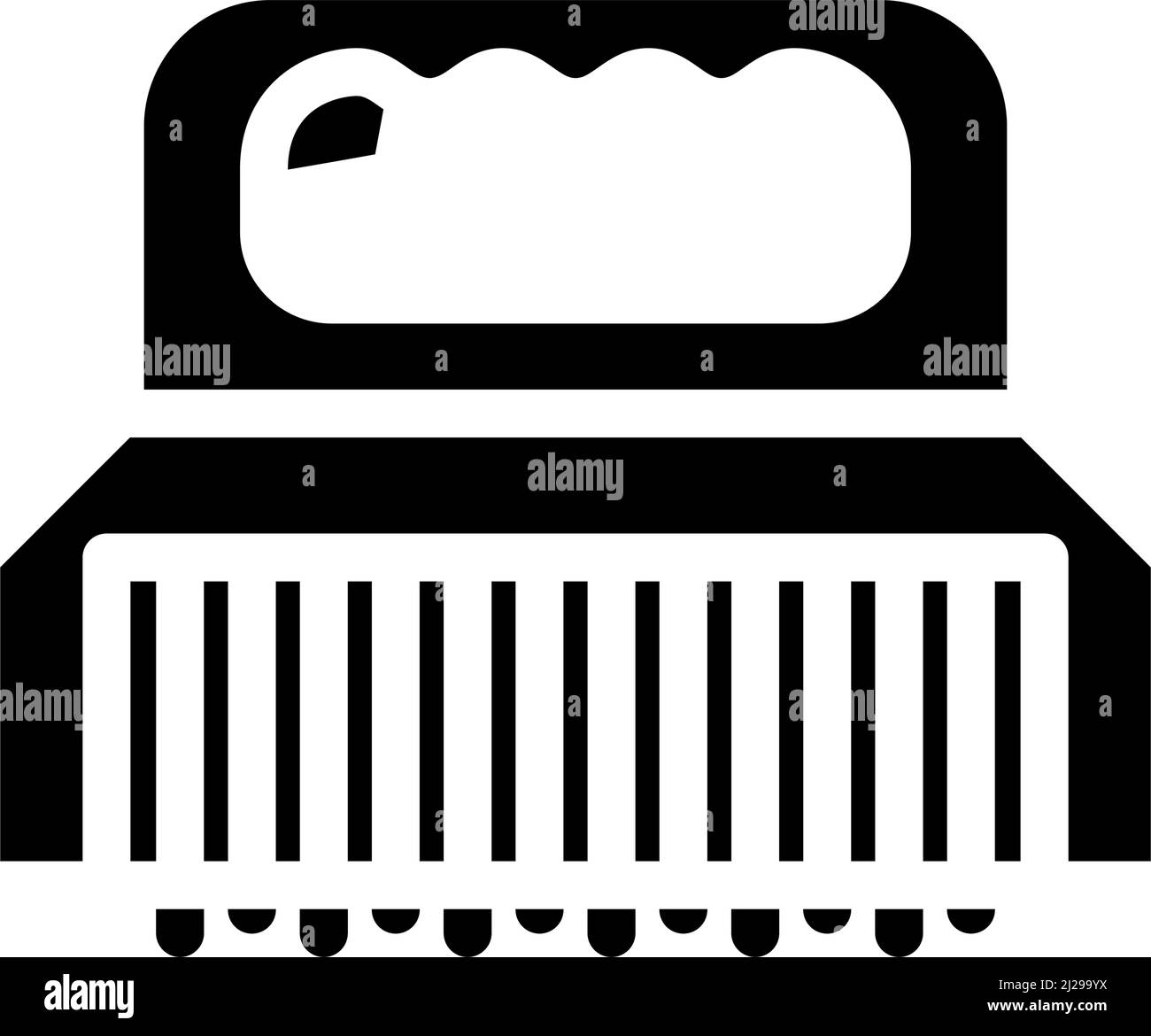 manual skinning machine glyph icon vector illustration Stock Vector ...