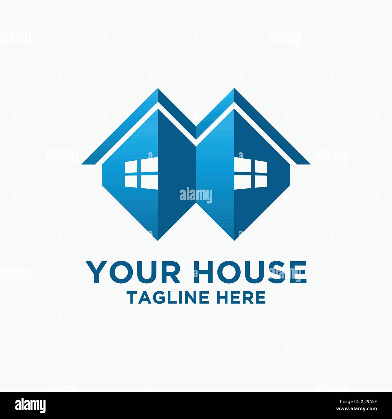 Twin house logo design Stock Vector Image & Art - Alamy