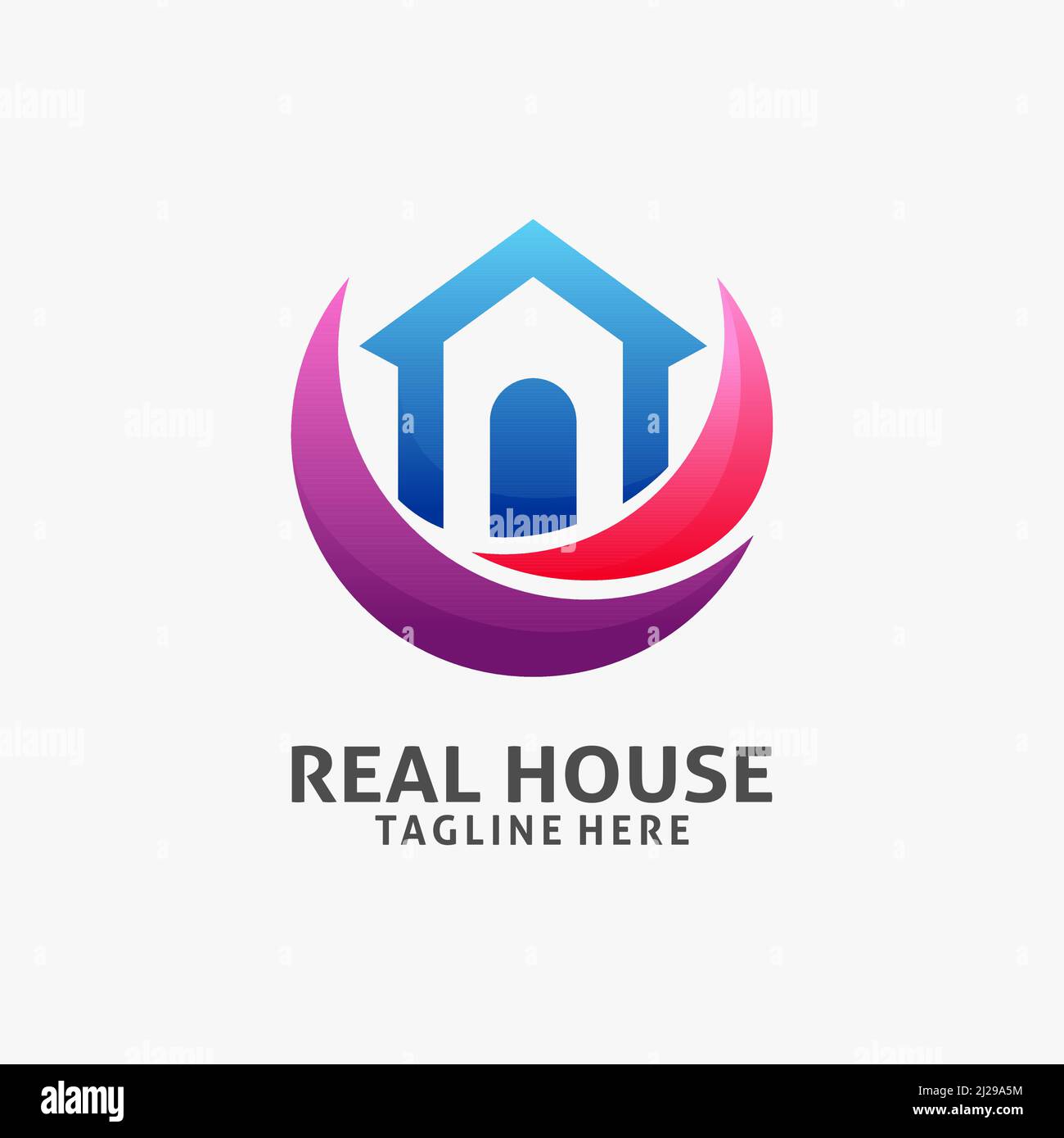 Circle house logo design Stock Vector Image & Art - Alamy