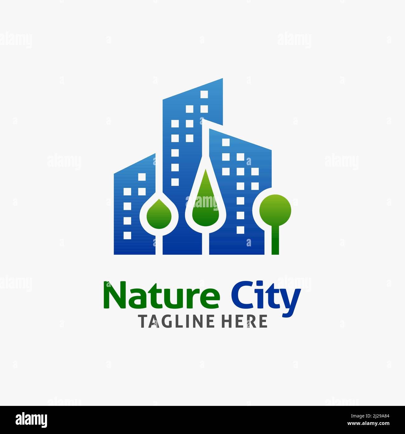 Nature city building logo design Stock Vector Image & Art - Alamy