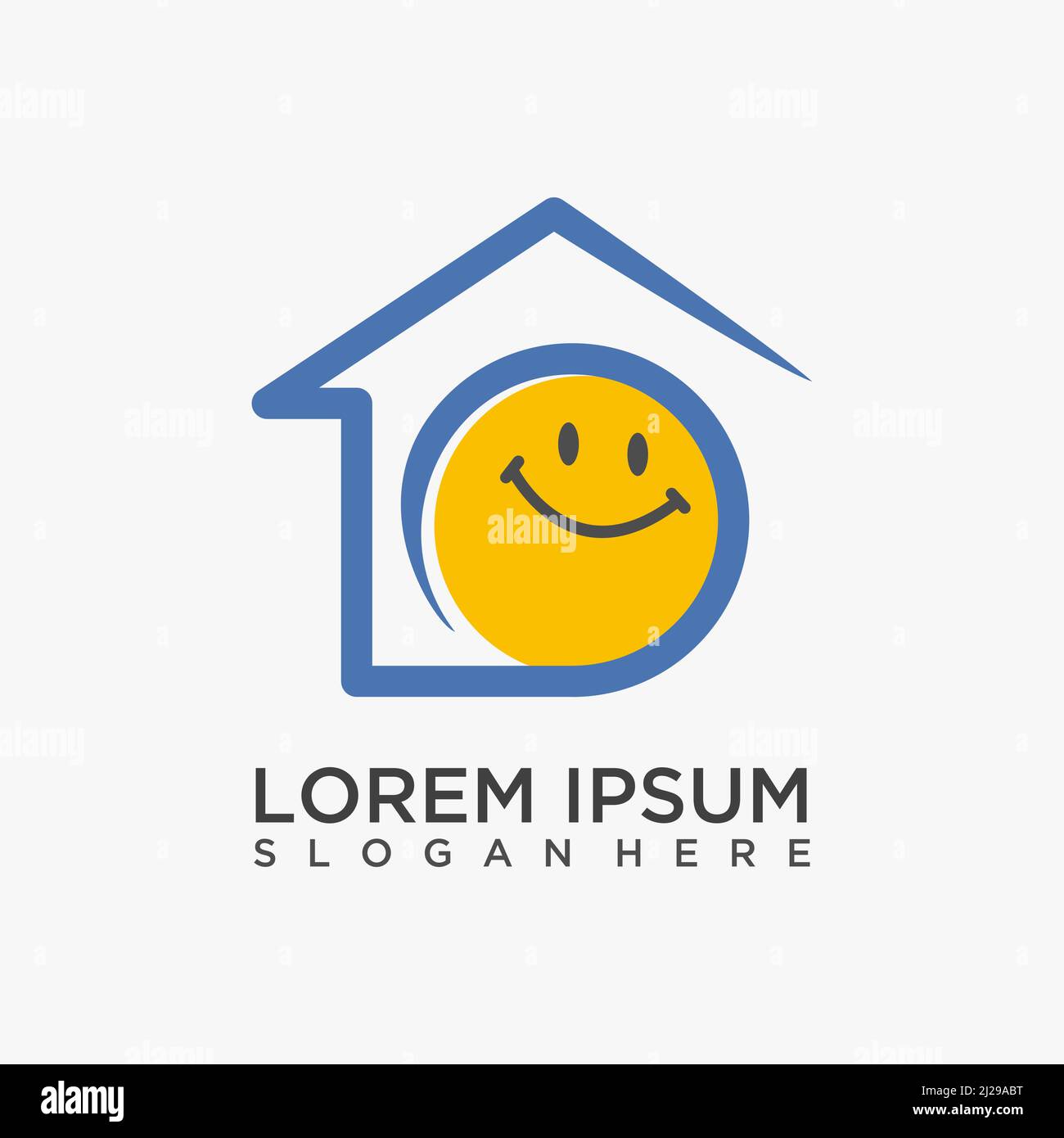 Smile house logo design Stock Vector Image & Art - Alamy
