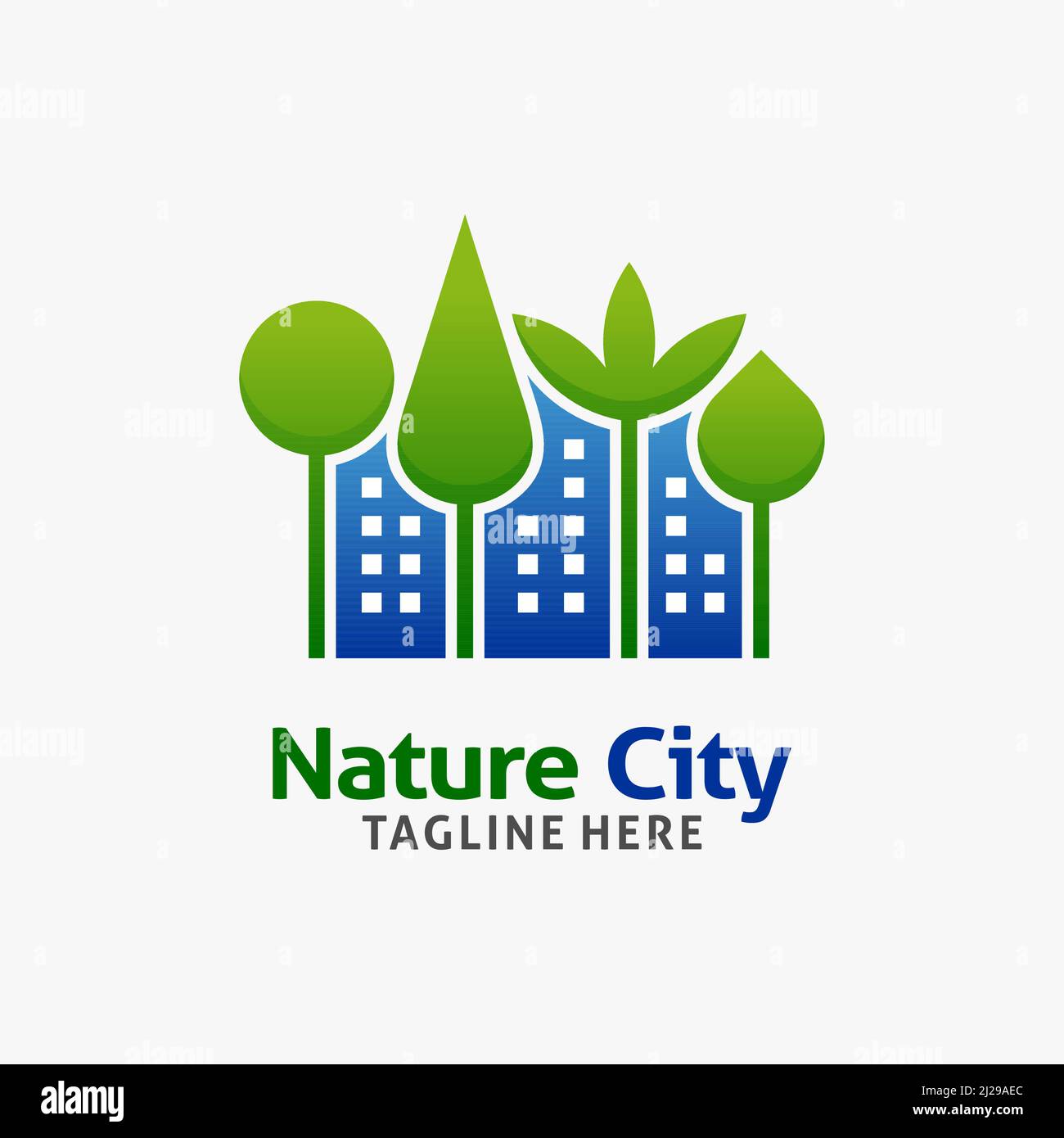 Nature city building logo design Stock Vector Image & Art - Alamy