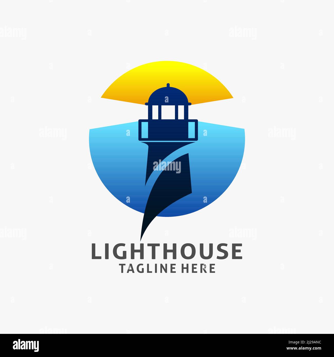 Night lighthouse in sea Cut Out Stock Images & Pictures - Alamy