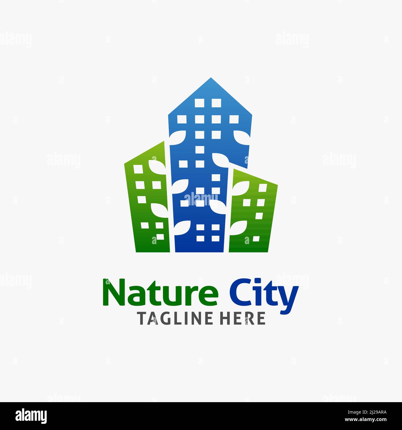 Nature city building logo design Stock Vector Image & Art - Alamy