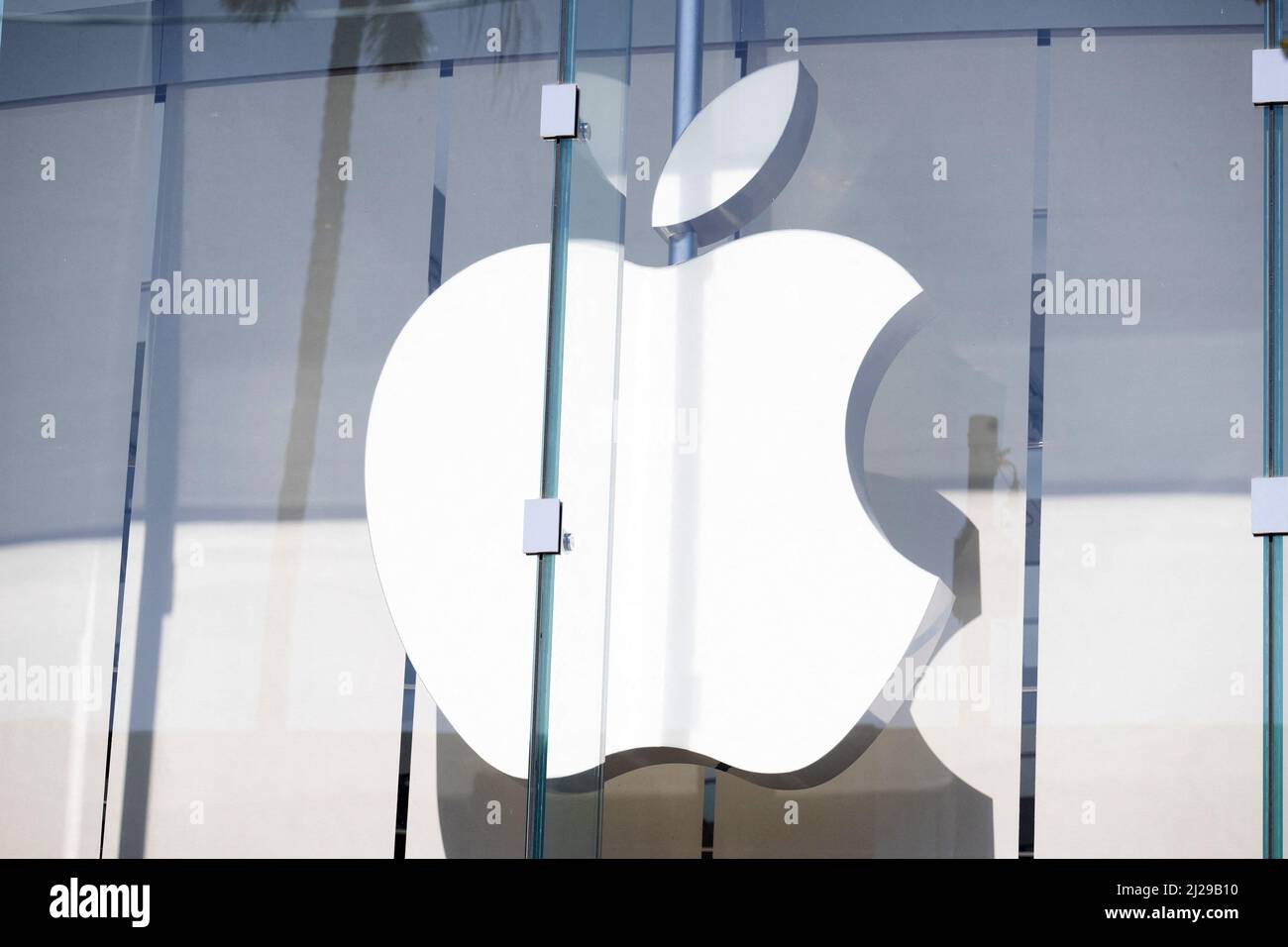 A shop sign of APPLE, on March 28 2022 in Los Angeles CA, USA. Photo by ...
