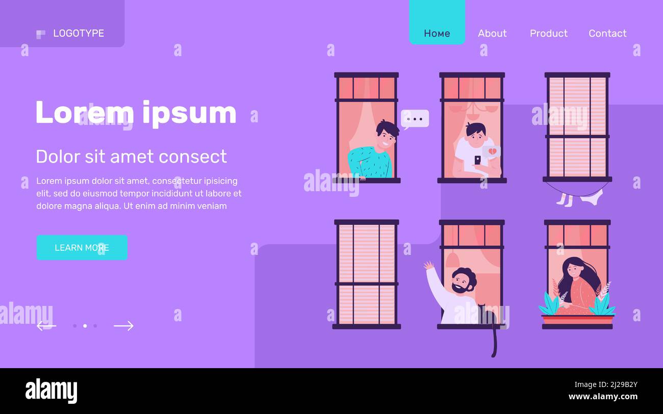 Friendly neighbors looking at windows. Friendship, neighbor, building ...